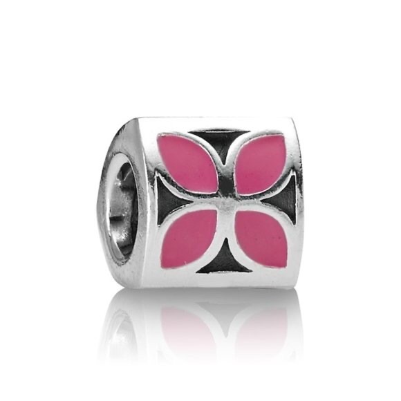 Pandora | Jewelry | Pandora Pink Flower Petal Charm Sterling Silver ...